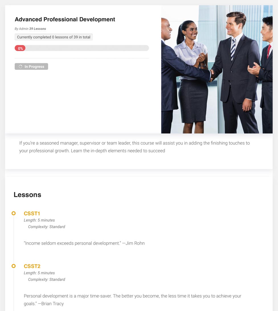 Course Example – Jarvis Certified
